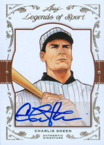 Major League Charlie Sheen Autograph in 2011 Leaf Legends of Sport