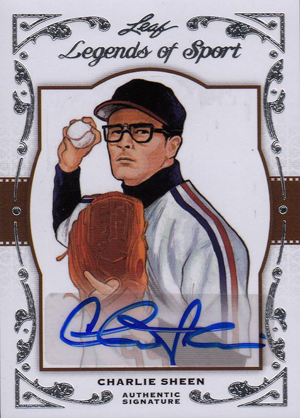 Major League Charlie Sheen Autograph in 2011 Leaf Legends of Sport