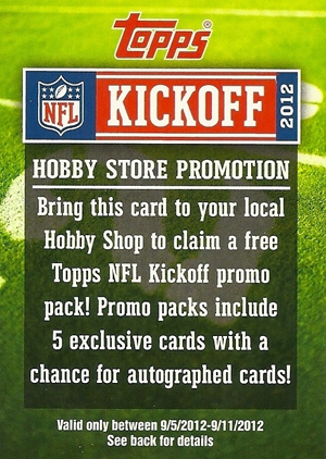 2012 Topps NFL Kickoff Checklist and Guide