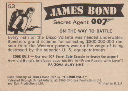 1966 Philadelphia Gum James Bond Thunderball Checklist, Set Info, More