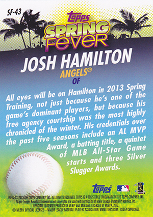 2013 Topps Baseball Spring Fever Checklist and Guide
