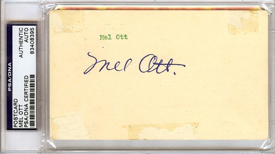 Mel Ott Baseball Cards and Autographed Memorabilia Buying Guide