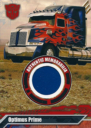 Optimus Prime Memorabilia Cards in 2014 Topps Transformers