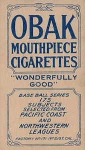 1909-11 T212 Obak Baseball Cards Checklist, Set Info