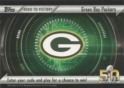 2015 Topps Football Road to Victory Promo Redemption