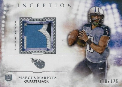 2015 Topps Inception Football Checklist, Set Info, Boxes