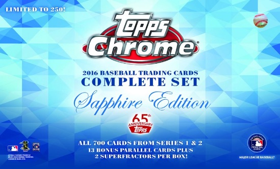 2016 Topps Chrome Baseball Complete Set Sapphire Edition Info, Boxes
