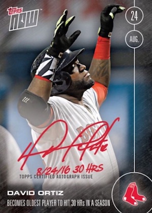 2016 Topps Now Baseball Checklist, Print Runs, Autographs, Relics