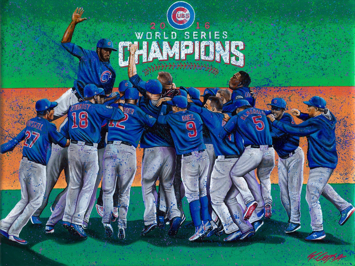Lopa Studios Chicago Cubs World Series Championship Art Details, Info