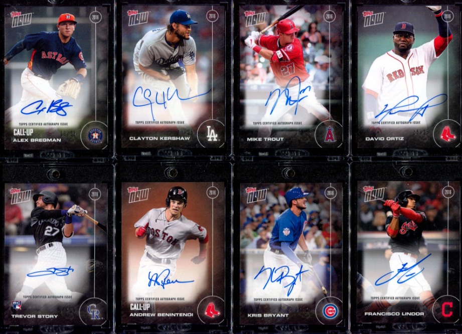 2017 Topps Now Baseball Loyalty Program Checklist, COTM, Autographs