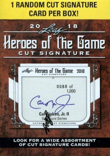 2018 Leaf Heroes of the Game Cut Signature Checklist, Set Info, Boxes