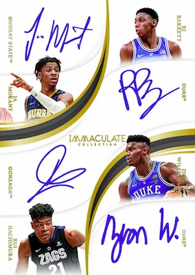2019-20 Immaculate Collection Collegiate Basketball Checklist, Boxes, Info