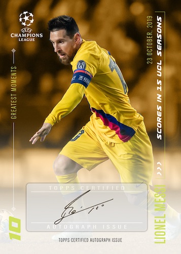 2020 Topps Lionel Messi Champions League Checklist Info, Buy Boxes