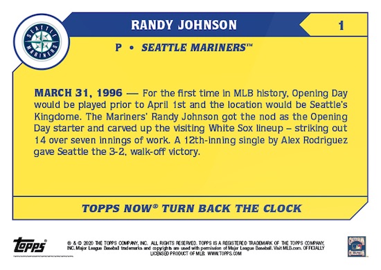 2020 Topps Now Turn Back the Clock Checklist, Set Details, Print Runs