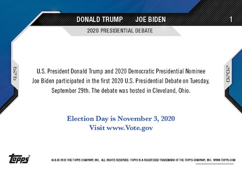 2020 Topps Now Election Checklist, Rarity, Set Info, Print Runs