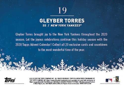 2020 Topps Advent Calendar Checklist, MLB Set Info, Print Runs, Details