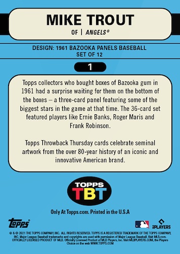 2021 Topps Throwback Thursday Baseball Checklist, Print Runs, Set Info