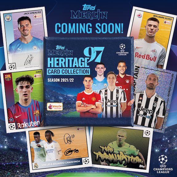 2021-22 Topps Merlin Heritage 97 UEFA Checklist Details, Boxes
